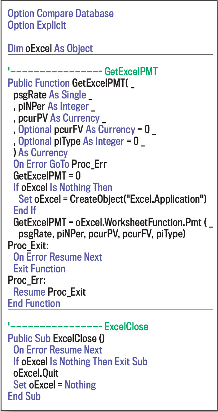 Access: Use Excel with a Wrapper Function | IMA